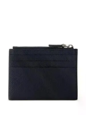 Valentino Garavani Vlogo Signature Cardholder In Grainy Calfskin - Blue