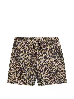 NILI LOTAN Drawstring Leopard-print Shorts - Neutrals