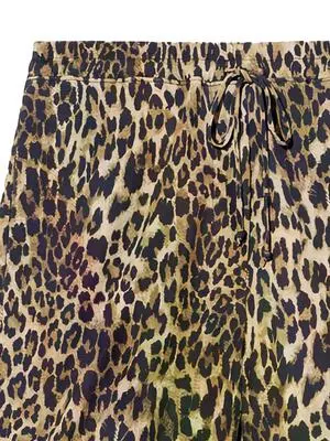 NILI LOTAN Drawstring Leopard-print Shorts