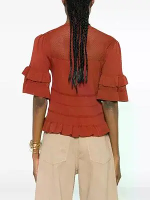 TWINSET Ruffled Knitted Top - Brown