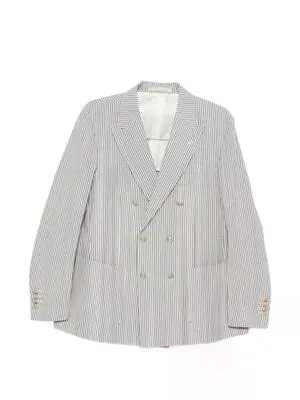 Eleventy Striped Double-breasted Blazer - Blue