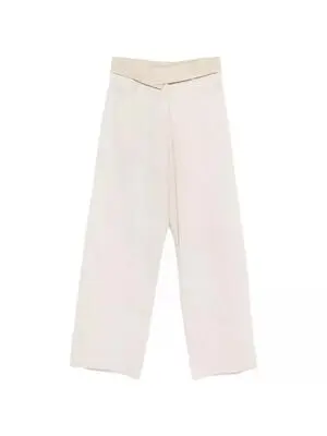 ALYSI Contrast-waist Trousers - Neutrals