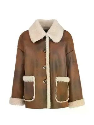 Vintage 1990s Buttoned Coat - Brown