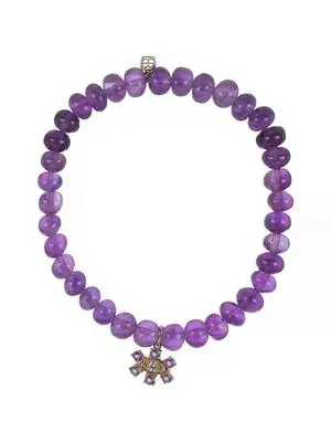 SYDNEY EVAN Evil Eye Amethyst And Diamond Bracelet - Gold