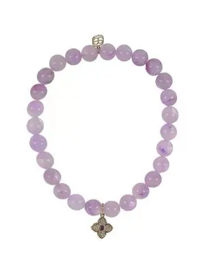 SYDNEY EVAN Moraccan Charm Amethyst And Diamond Bracelet - Purple
