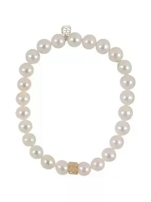 SYDNEY EVAN Marquise Rondelle Pearl Bracelet - Gold