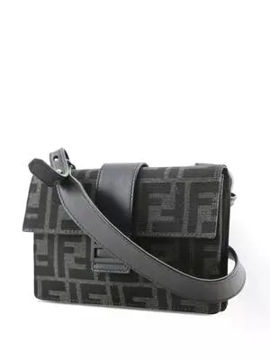 Fendi Zucca Canvas Convertible Baguette Pouch Crossbody Bag