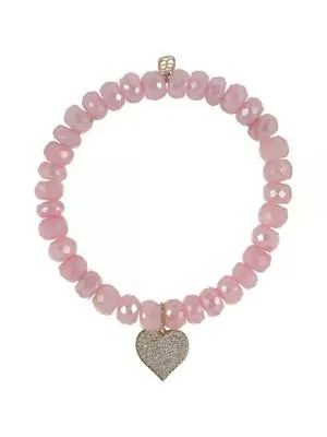 SYDNEY EVAN Grapolite Heart-charm Bracelet - Pink