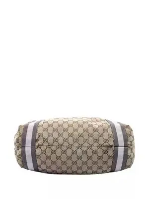 Gucci Gg Canvas Web Tote Bag - Brown
