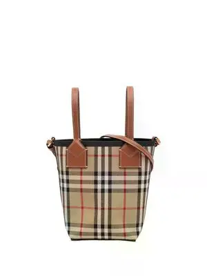 Burberry 2018-2023 Mini House Check Canvas London Tote Satchel - Brown
