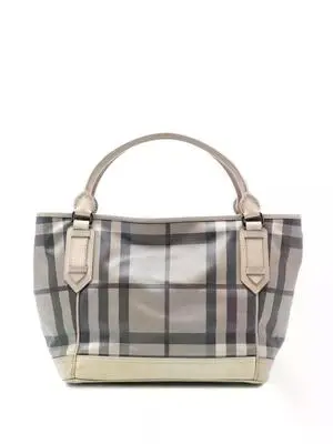 Burberry 2000-2017 Smoked Check Coated Canvas Handbag - Brown
