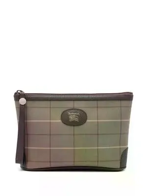 Burberry 20th Century Vintage Check Canvas Wristlet Clutch Bag - Brown