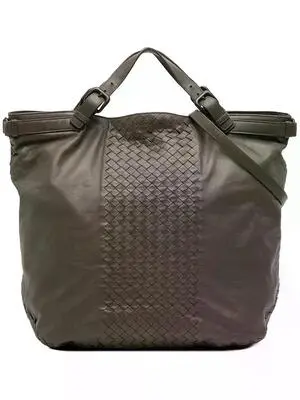 Bottega Veneta 2012-2025 Intrecciato Trimmed Nappa Satchel - Brown