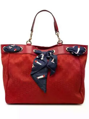 Gucci 2000-2015 Large Gg Canvas Positano Tote Bag - Red