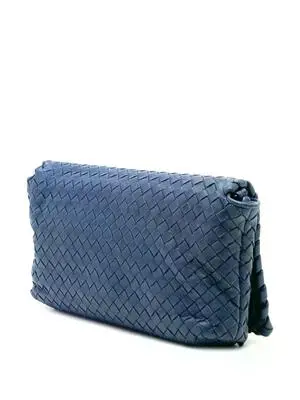 Bottega Veneta Nappa Intrecciato Flap Crossbody Bag - Blue