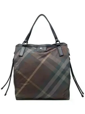 Burberry 2000-2017 Supernova Check Nylon Buckleigh Tote Bag - Brown
