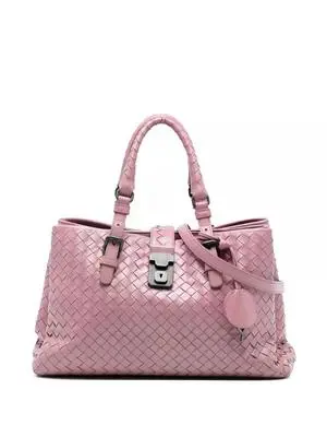 Bottega Veneta 2012-2026 Small Nappa Intrecciato Roma Satchel - Pink