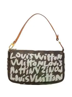 LOUIS VUITTON 2001 Stephen Sprouse Monogram Graffiti Pochette Accessoires Shoulder Bag - Brown