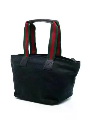 Gucci Gg Canvas Web Tote Bag