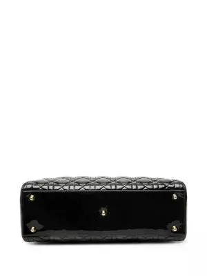 Dior Large Patent Cannage Lady Satchel - Black