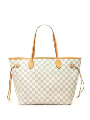 LOUIS VUITTON 2016 Damier Azur Neverfull Mm Tote Bag - White