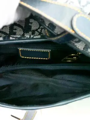 Dior 2001 Oblique Canvas Saddle Shoulder Bag