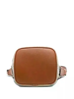 Burberry Mini Mega Check Ashby Tassel Bucket Bag - Brown