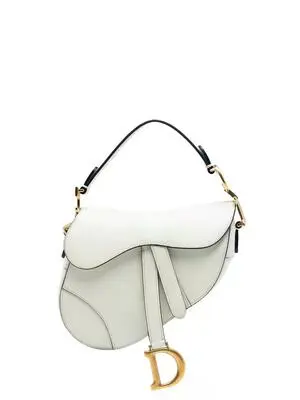 White Grained Calfskin Shoulder Bags