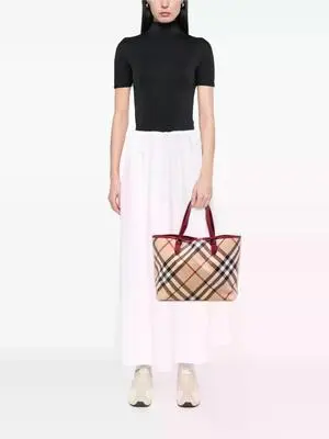 Burberry 2000-2017 Supernova Check Coated Canvas Tote Bag