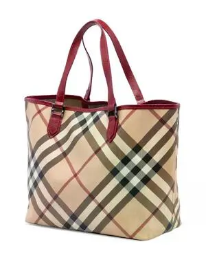 Burberry 2000-2017 Supernova Check Coated Canvas Tote Bag
