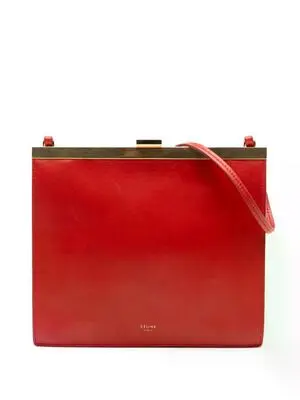 Celine 2017 Mini Smooth Calfskin Clasp Bag Crossbody Bag - Red