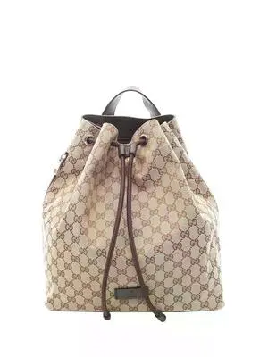 Gucci 2000-2015 Gg Canvas Drawstring Backpack - Brown