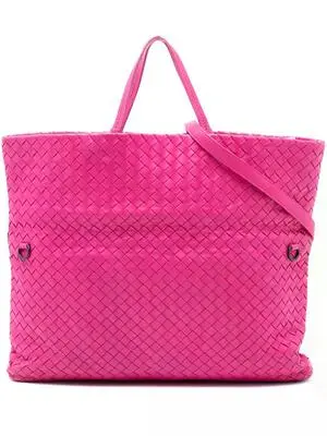 Bottega Veneta Nappa Intrecciato Fold Over Tote Satchel