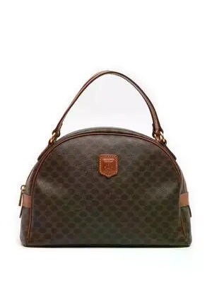Celine 20th Century Macadam Coated Canvas Dome Handbag - Brown