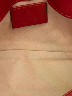 Gucci Mini Gg Marmont Matelasse Leather Flap Crossbody Bag - Red
