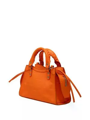 Balenciaga Mini Croc Embossed Calfskin Neo Classic City Satchel - Orange