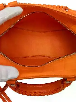 Balenciaga Mini Croc Embossed Calfskin Neo Classic City Satchel - Orange