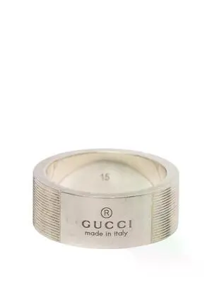 Gucci 2000-2015 Sterling Grooved Trademark Band Ring - Silver