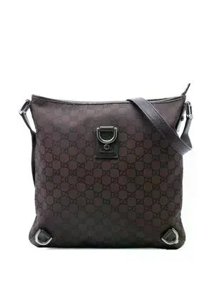 Gucci Gg Nylon Abbey D Ring Crossbody Bag - Brown