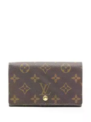 LOUIS VUITTON 2003 Monogram Porte Monnaie Billets Tresor Small Wallets - Brown