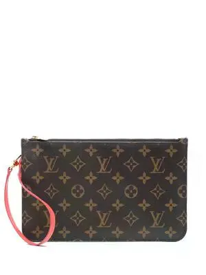LOUIS VUITTON 2015 Monogram Neverfull Mm Pouch - Brown