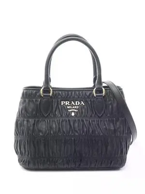 Prada 2010-2025 Nappa Gaufre Satchel - Black