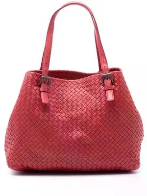 Bottega Veneta 2012-2025 Large Nappa Intrecciato Cesta Tote Bag - Red