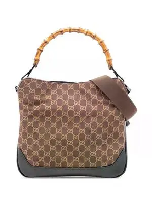 Gucci 2000-2015 Gg Canvas Bamboo Web Satchel - Brown