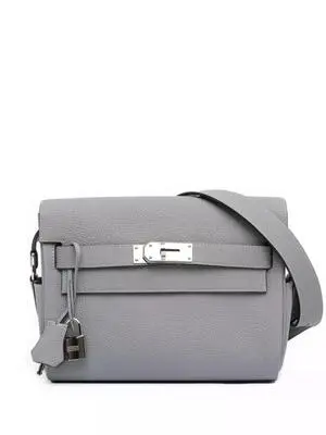 Hermès 2025 Togo Kelly Messenger Pm Crossbody Bag - Grey