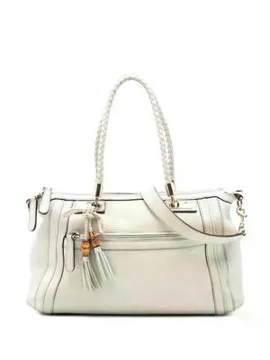 Gucci 2016-2026 Pebbled Calfskin Bella Satchel - White