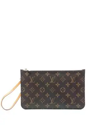 LOUIS VUITTON 2015 Monogram Neverfull Mm Pouch - Brown