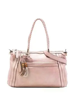 Gucci Metallic Pebbled Calfskin Bella Satchel - Pink
