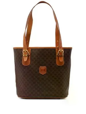 Celine 1998 Macadam Coated Canvas Tote Bag - Brown