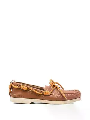 GOLDEN GOOSE Lace-up Leather Loafers - Brown